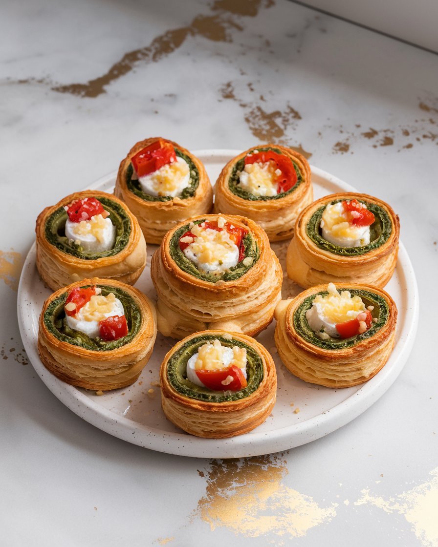 Festive Pesto & Goat Cheese Snowflake Pastry Recipe – dailykitchenbites.com