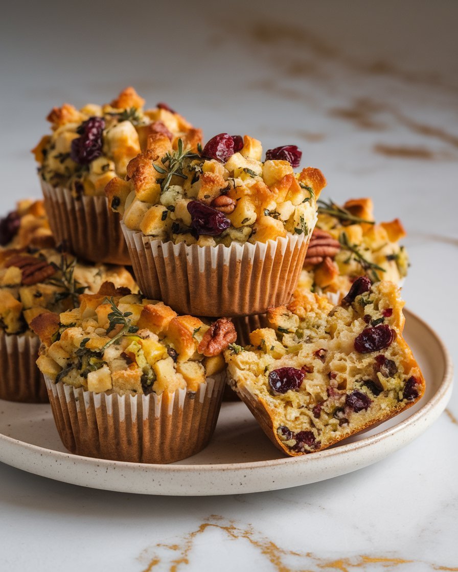 Golden Holiday Stuffing Muffins Recipe – dailykitchenbites.com